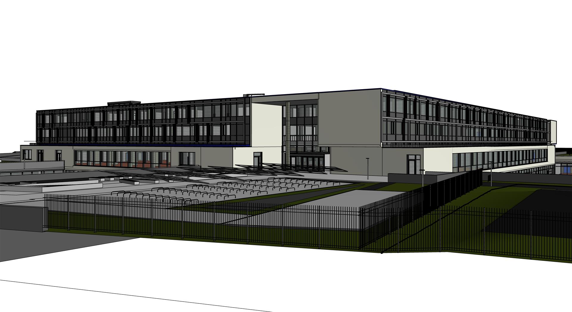 Lycée Bel-Val (high school), modelling of an existing building, in ...